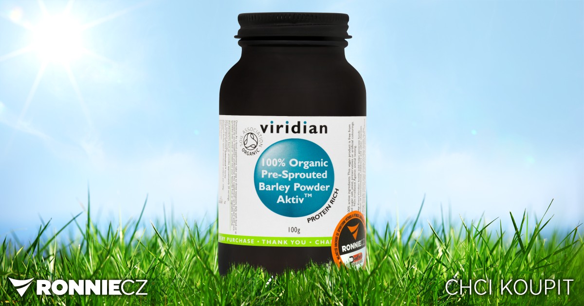 100 % Organic Pre-Sprouted Barley Powder Aktiv, Viridian | Ronnie.cz