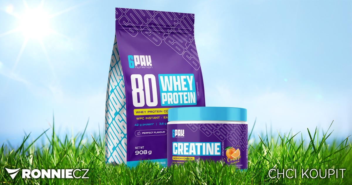 Whey Protein 80 (908 g) + Creatine Monohydrate (300 g), 6Pak Nutrition ...